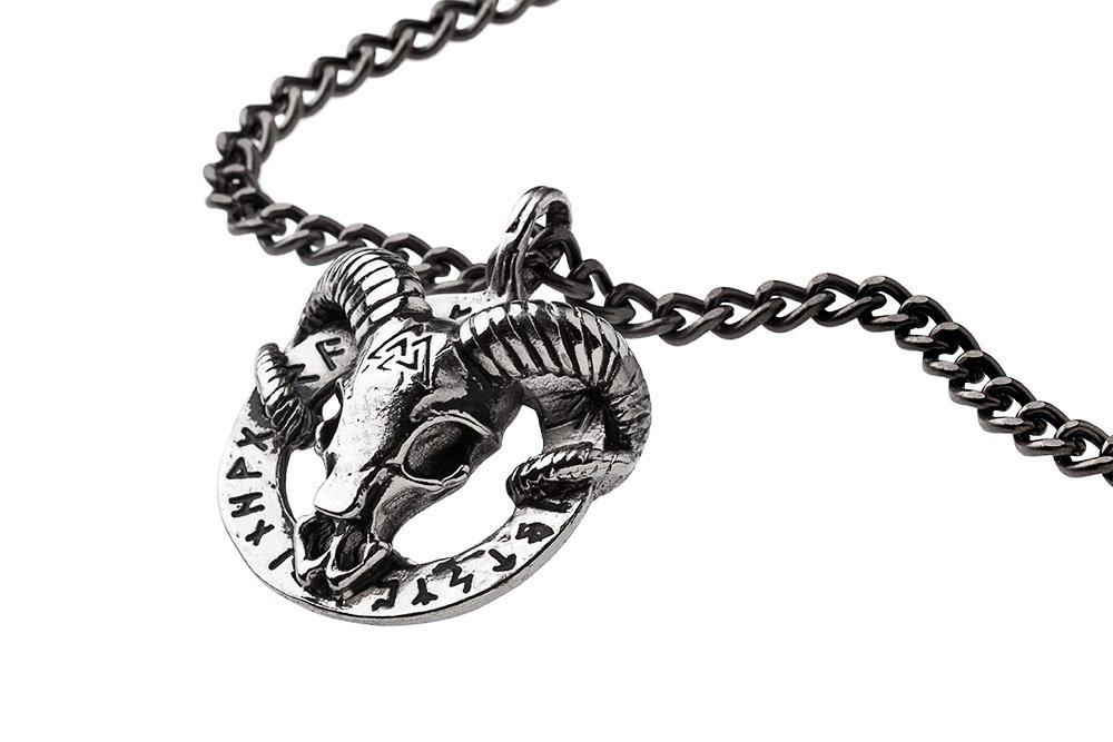 wisior + łańcuch HEIDRUN GOAT WITH VALKNUT RUNE | BIŻUTERIA \ Wisiory ...